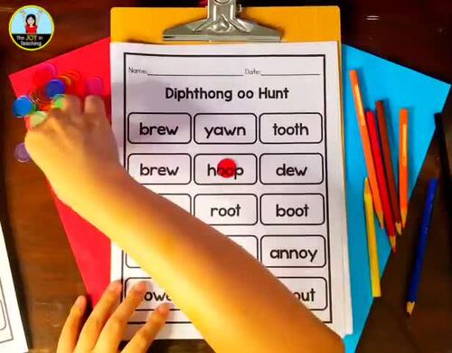 Diphthong Team Hunt Worksheet by The Joy in Teaching | TPT