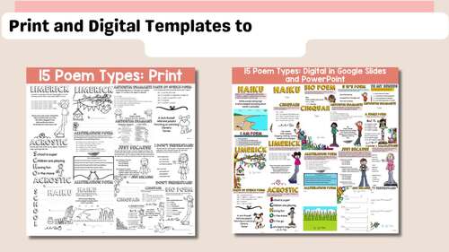National Poetry Month Poem Writing Activities Poem Types Poetry ...