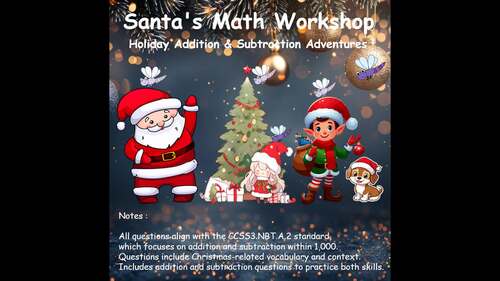 Christmas addition and subtraction grade 3 | Christmas Santa's math