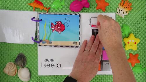 I See COLORS - Fish, Interactive Book, Formulate Sentences with 10 Colors