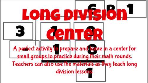 Long Division Center Practice by Tutoring with Sheryl | TPT