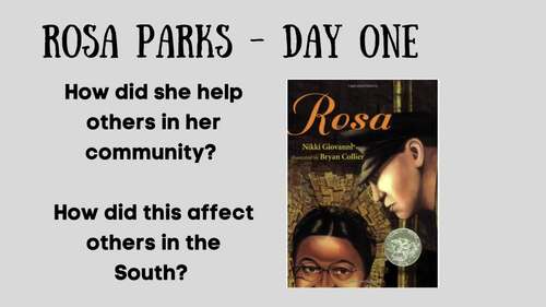 Rosa by Nikki Giovanni - a SOR lesson exploring the Civil Rights Movement