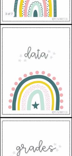 Boho Rainbow Teacher Binder | Grade Sheets by MSchwinn Design | TpT