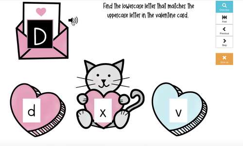 Valentine's Day Letter Identification BOOM Cards™ Find the Lowercase ...