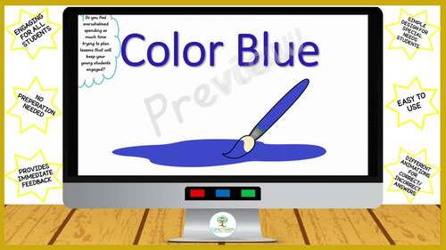Color Blue Interactive PowerPoint Activity | Preschool, PreK, TK, K ...