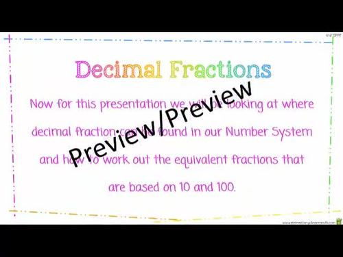 Decimal Fractions PowerPoint (Teachers Resource) 4.NF.5 | TPT