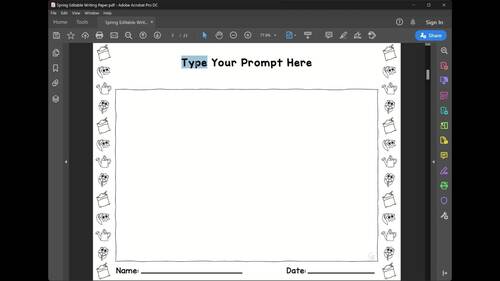 *Editable* Primary Writing Paper *Spring* Pack by Cynosure | TPT