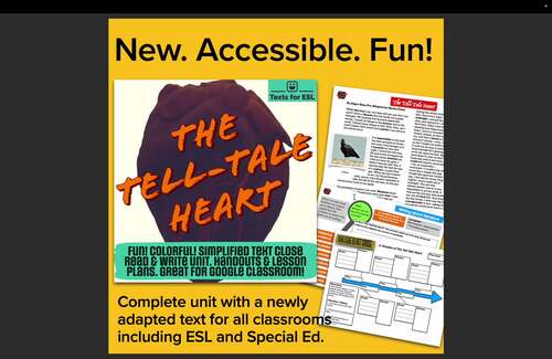 Tell Tale Heart. Adapted Close Read Halloween Fun. Full Unit for ELA ...