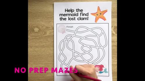 6 Maze Worksheets (GIRL) - Promote Focus & Attention by Resource Haven