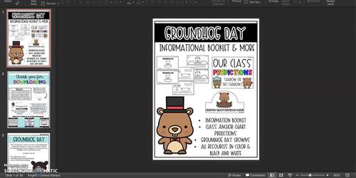 Groundhog Day Reader, Crowns/Hats, Anchor Chart, and Graph Craftivity