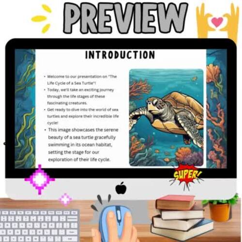 All about Life Cycle of a SEA TURTLE PowerPoint Lesson, 3rd 4th 5th Grade
