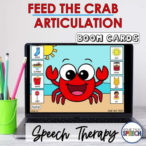 Feed the Crab Articulation Boom Cards | Speech Therapy by GoldieTalks ...