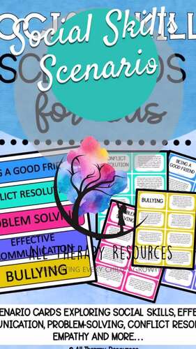 SOCIAL SKILLS Scenario Cards - Friendship Conflict Bullying Group ...