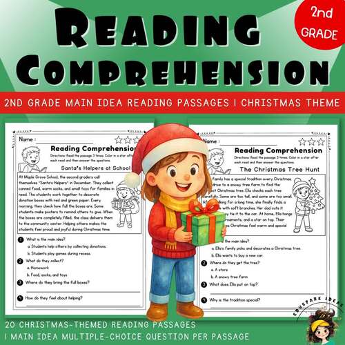 Christmas Reading Comprehension | 2nd Grade | Main Idea | 20 Passages ...