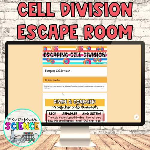 Cell Division Digital Escape Room By Brower Power Science TPT