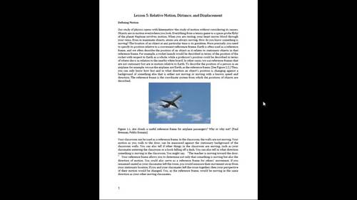 Easy-to-Learn Gen Physics Lesson 5 Relative Motion, Distance, and ...