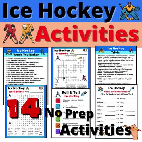 Hockey Activities Packet Trivia Word Search Unit Lessons Resources