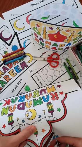 Ramadan Crown Craft, Ramadan Hat Headband Coloring Pages Activities