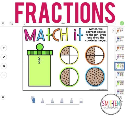 Digital Math Activities Fractions Digital for Google Classroom™& Seesaw™