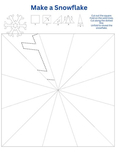 Make a Snowflake Winter Craft, Printable Kids Winter Snowflake Craft ...