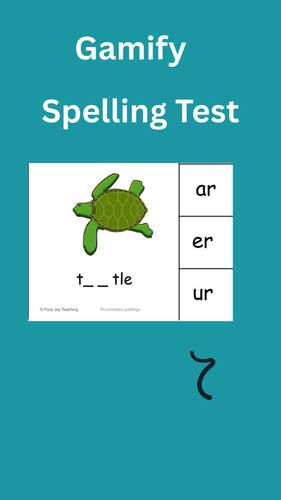R-controlled spelling test Clip Cards ar, or, er, ir, ur, Low Prep ...