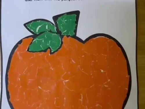 Pumpkin Tear Art Craft | Fine Motor | Fall & Halloween Activity by ...