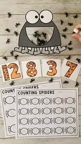 Halloween Counting 1 to 10 and 1 to 20 - Feed Me Halloween Math Centers