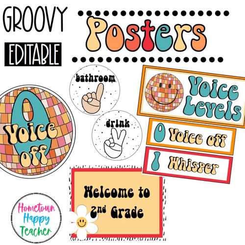 Retro Vibes Classroom Posters | EDITABLE | TPT