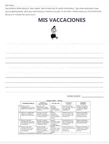 Los Vaccaciones - Best Seller Spanish Vacation Writing Vacation Writing ...