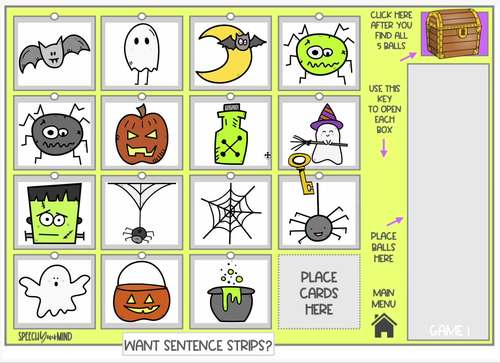 Halloween Language Boom™ Cards Treasure Game | Cariboo™ Style Game