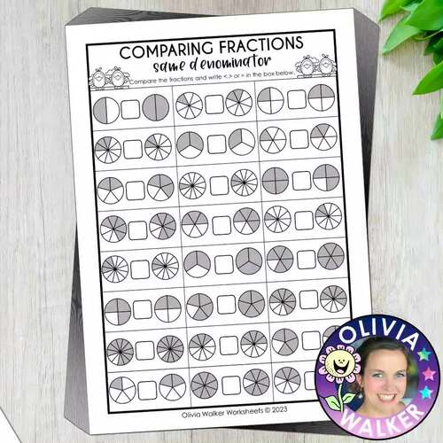 Compare and Order Fractions with Like Denominators / Same Denominator