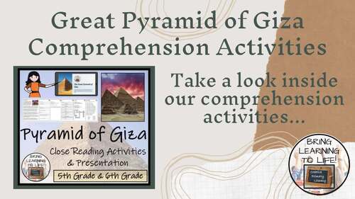 Great Pyramid of Giza Close Reading Comprehension Activities | 5th ...