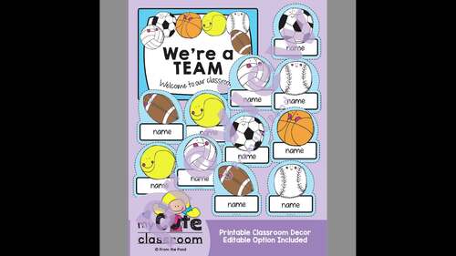 Sport Ball Themed Team Classroom Door Decor by From the Pond | TPT