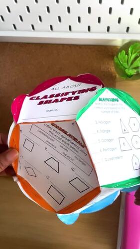 3rd Grade Math Review Craft - Classifying Shapes a Dodecahedron Math ...