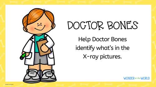Human skeleton identify the X-rays and bones PowerPoint slide show activity
