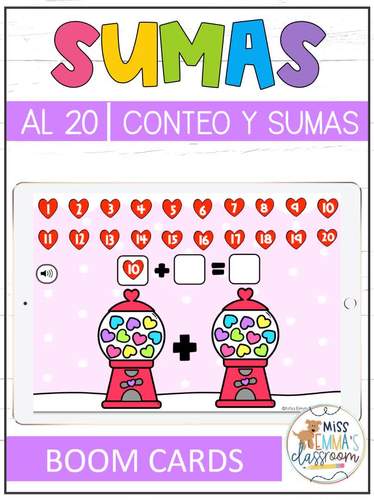 Sumas al 20 Boom Cards Centros digitales Matemáticas Addition to 20 in ...