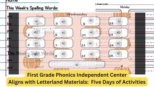 First Grade Units 5-8 Letterland Independent Center | TPT