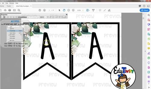 Eucalyptus 2 Point Banner {Editable} Farmhouse Decor by EduTivity