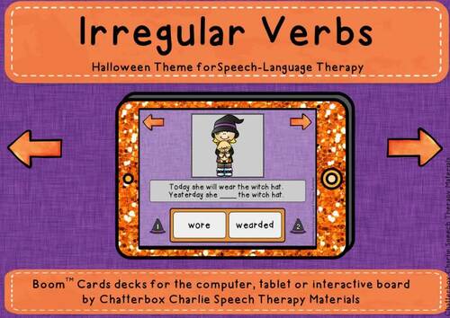Irregular Verbs for Halloween Boom Cards | TPT