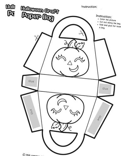 Halloween Pumpkin Basket Paper Craft Trick or Treat Basket D.I.Y. October