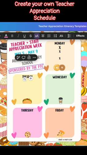 Editable Teacher Appreciation Week Schedule Template – Canva Schedule ...