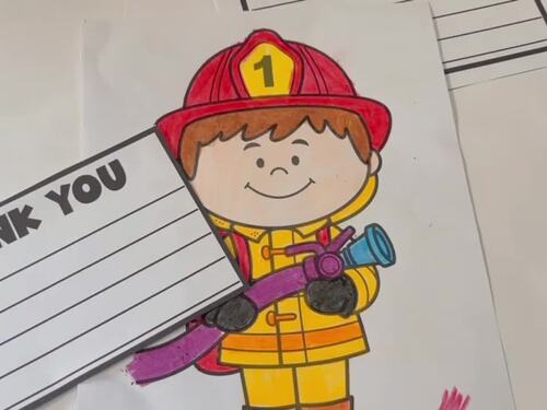 Firefighter Thank You Card | Firefighter Craft | TPT