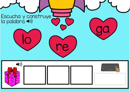 Valentine’s Day BOOM Cards Palabras de 2 y 3 sílabas (febrero) | TpT