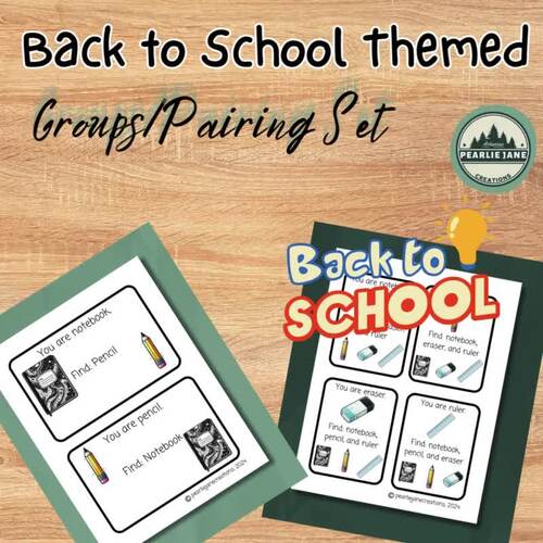 Back to School Group Pairings Cards for Organizing Groups | TPT