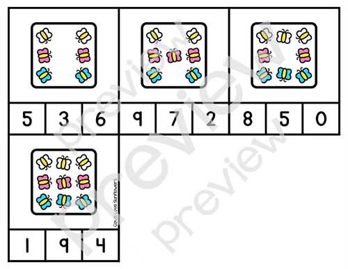 Butterfly Dice and Domino Clip Cards - Count and Write Number Sentences ...