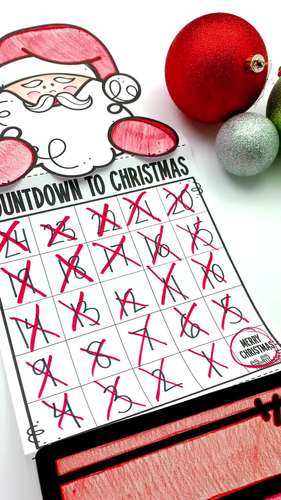 Santa Counting Craft Bulletin Board Countdown to Christmas Count to 120 ...