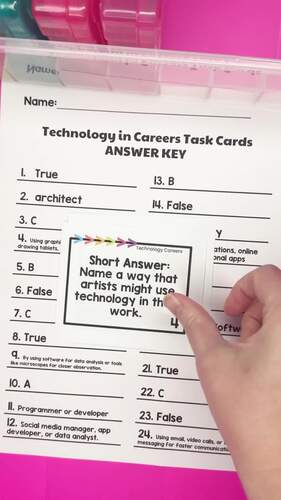 Technology in Careers Printable Task Cards | TPT