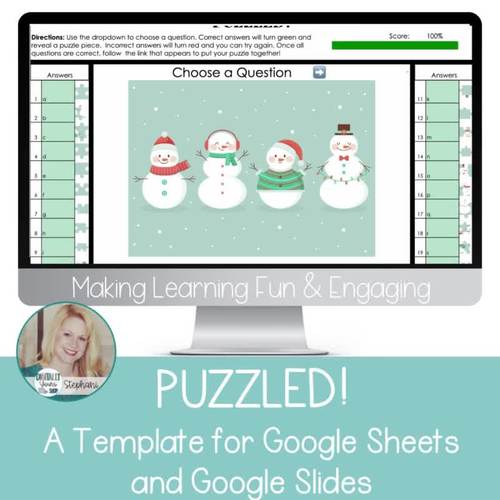 Snowmen - Winter - Christmas - Template Digital Activity Self-Checking