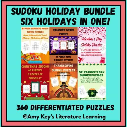 Sudoku Kids Holiday Bundle Logic Puzzles Math, Differentiated, 360 ...