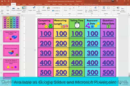 1st Grade Math Jeopardy Game: Measurement and Data by Rachelle McCracken